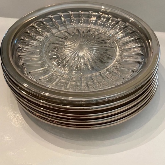 Dining | Vintage Cut Glass Plates With Silver Plated Rim Beautiful ...